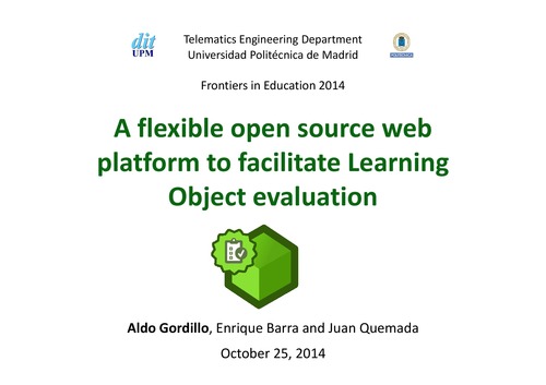 A flexible open source web platform to facilitate Learning Object evaluation - Aldo