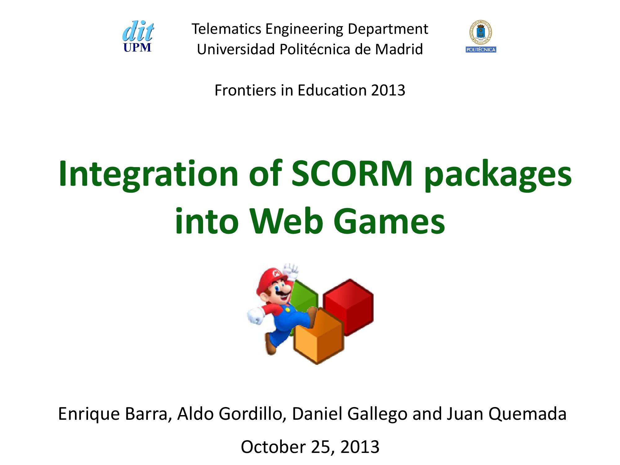 SCORM and Games - Aldo